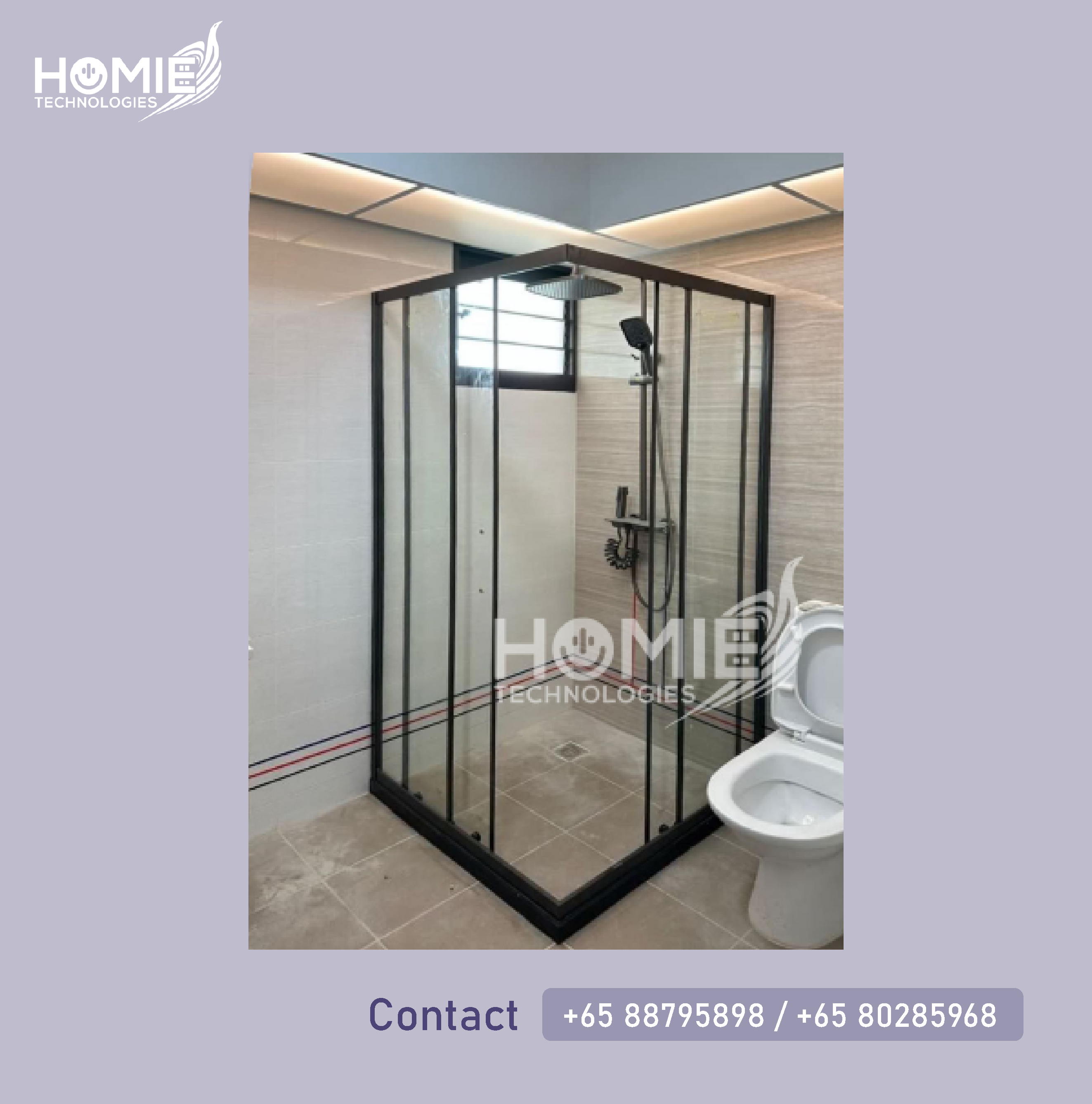 Tempered Glass Shower Screen (Swing/ Sliding/ Fixed Panel) – Homie ...