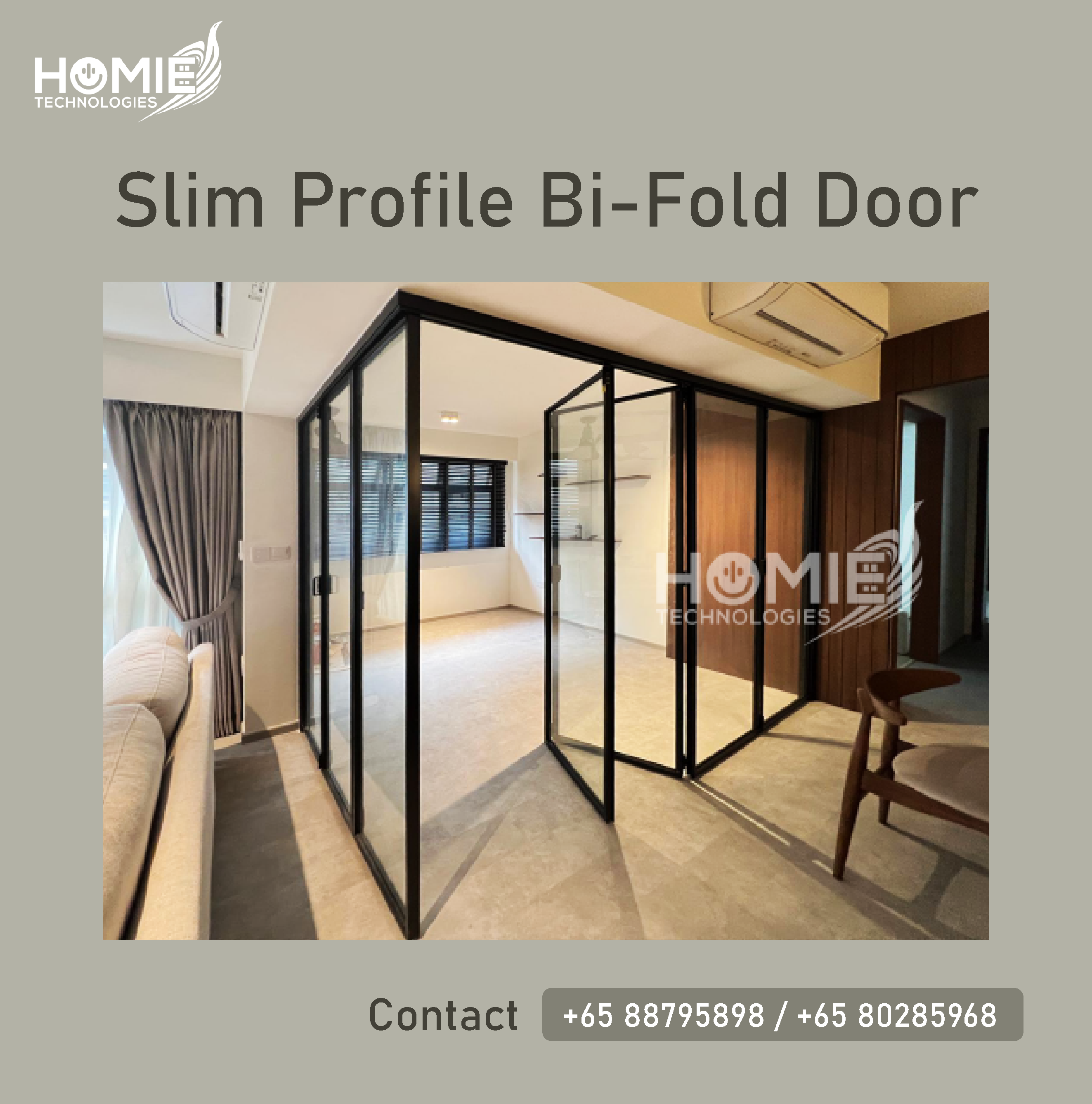 Slim Profile Bi-Fold Door – Homie Technologies